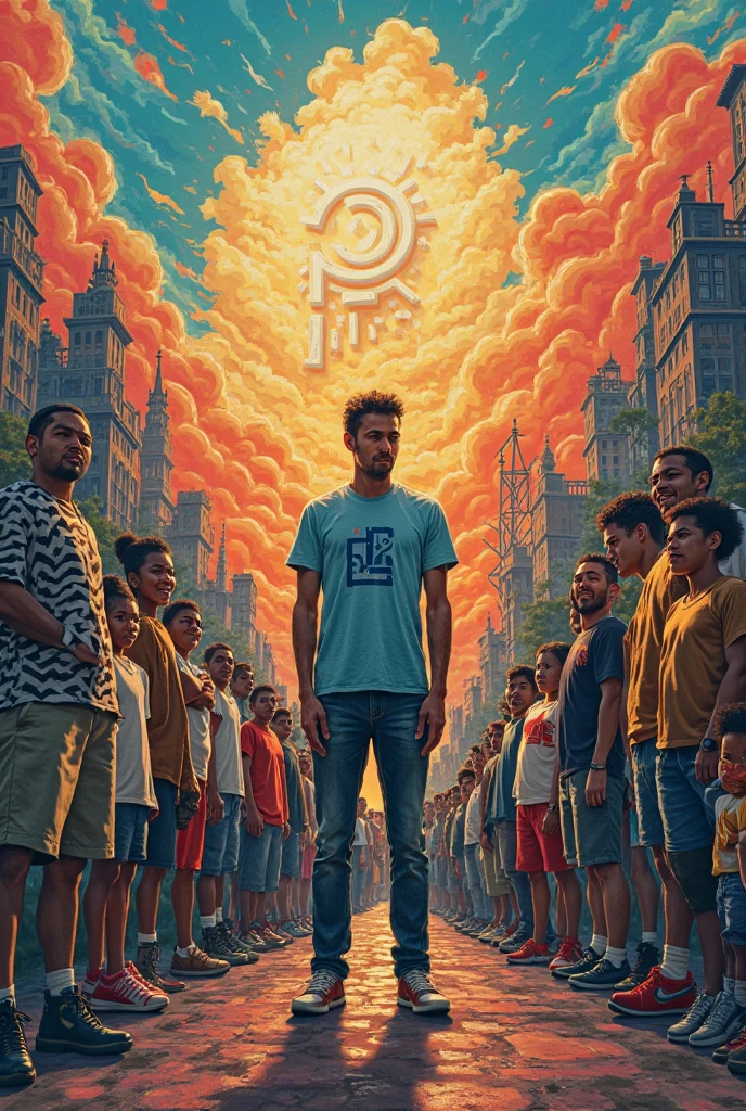 Make it creative the man logo PUTS YOU IN THE CENTER AND AROUND PEOPLE ...