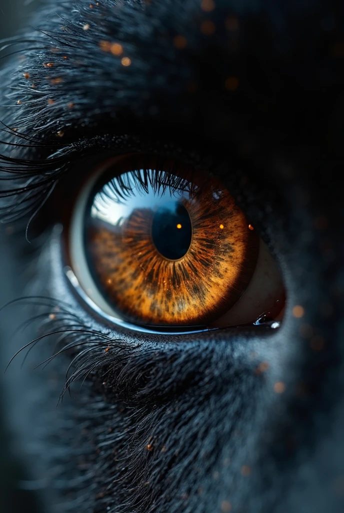 And a picture of the iris of a very dark brown eye - SeaArt AI