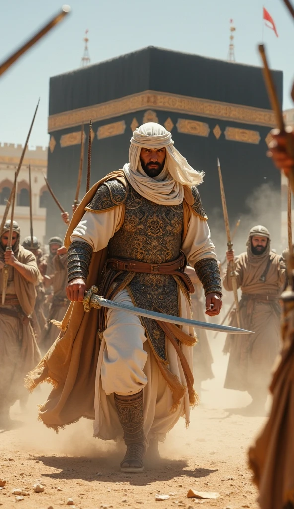 "A powerful and imposing Muslim warrior in 7th-century Arabia - SeaArt AI