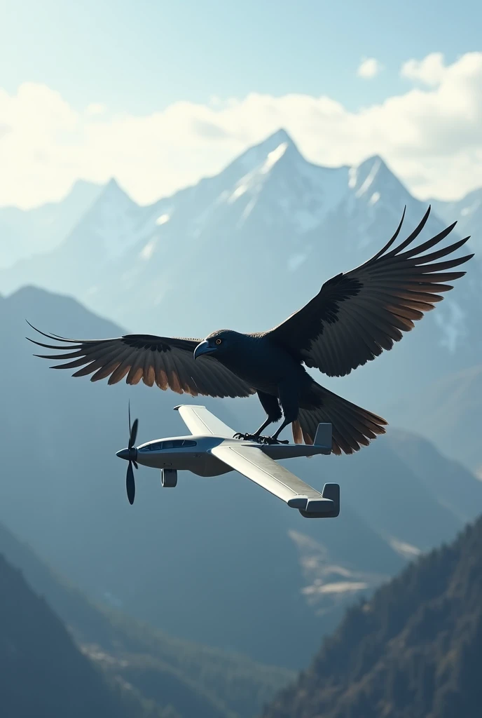 Scaneagle and a raven - SeaArt AI