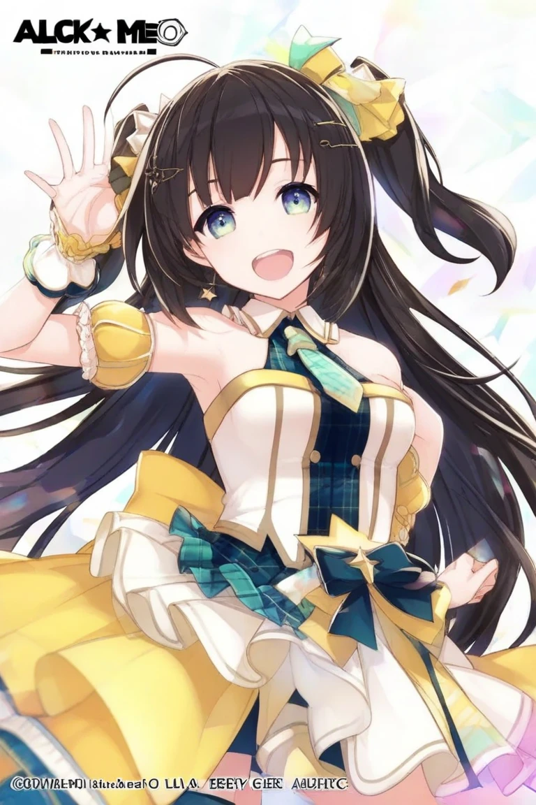 Give me a female vtuber idol design named aLC or Aruku with catchy hair ...