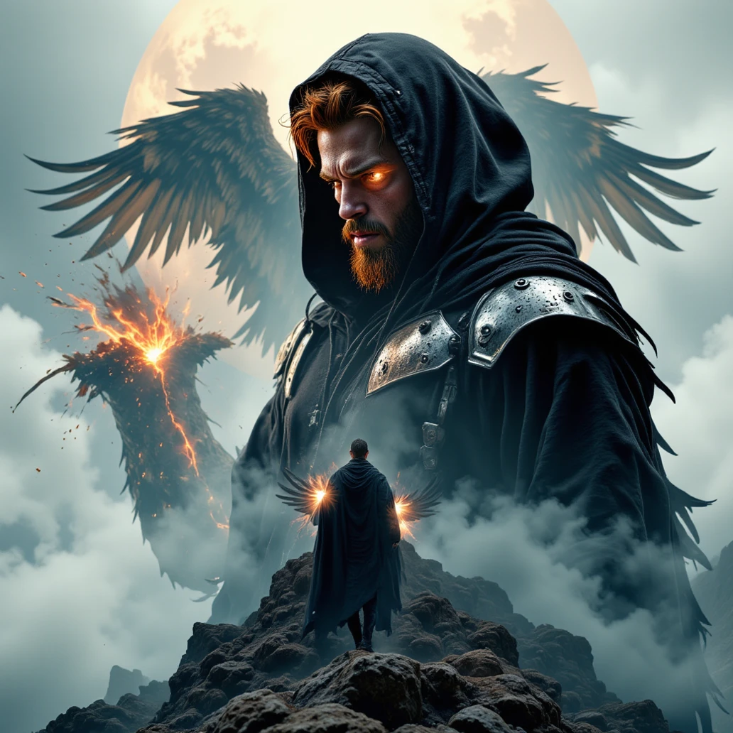 Double exposure style prospect: The name "CROW" and "MAB" overlayed ...
