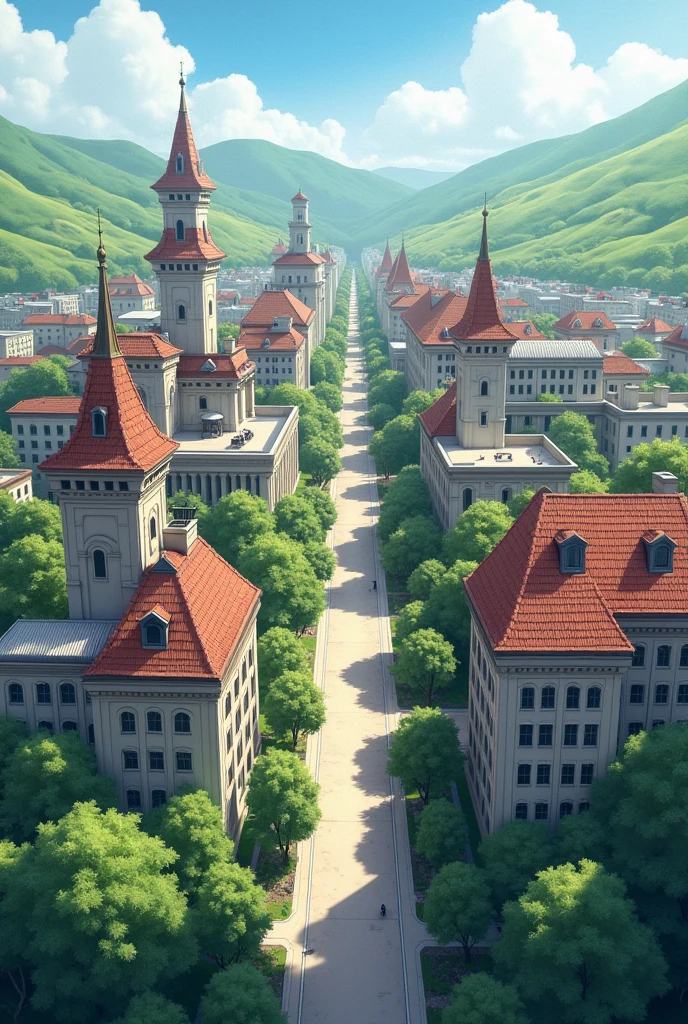 That it has buildings but not so tall - SeaArt AI