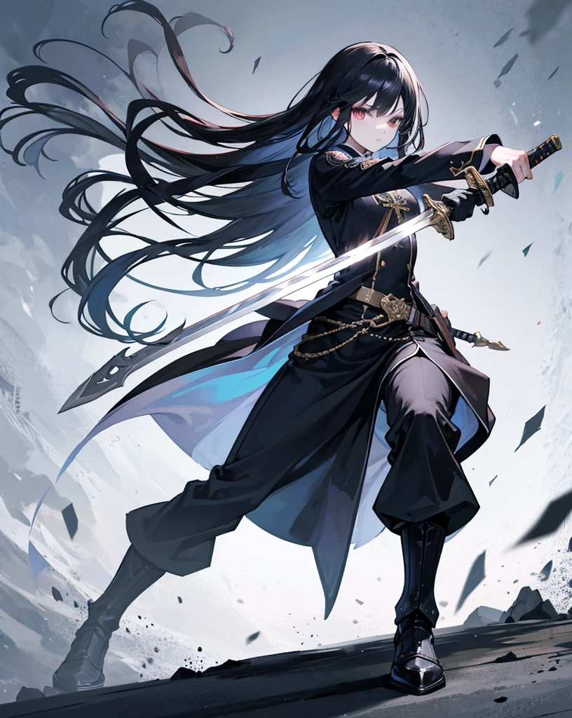 Fantasy, black dress, black hair, long hair, priest, full body - SeaArt AI