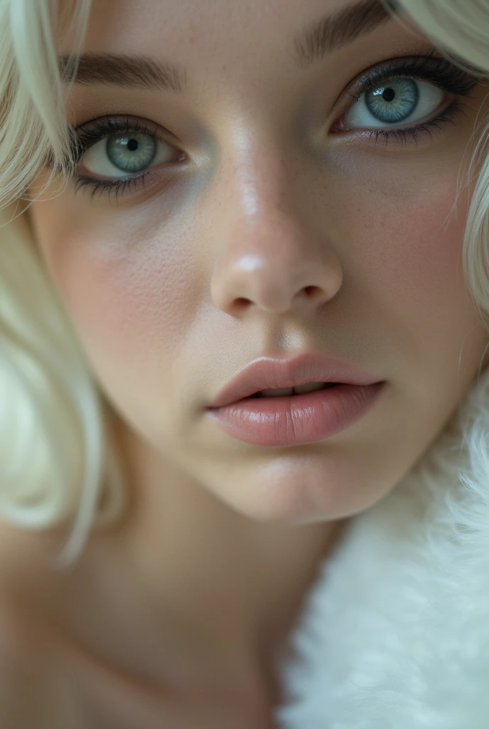 Focus on eyes,Piercing heterochromia eyes, one blue one green - SeaArt AI