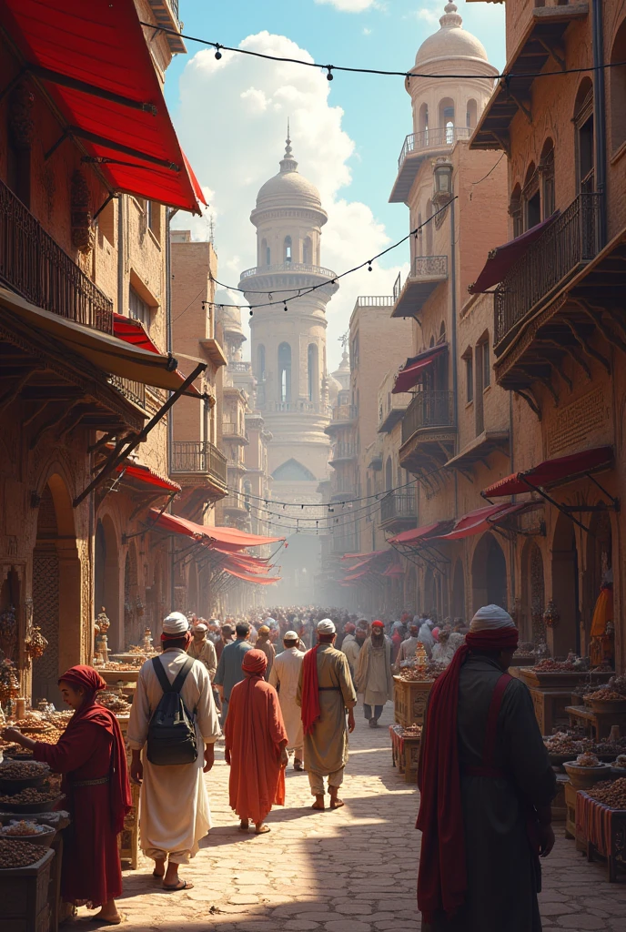 Ancient bazaar in multan - SeaArt AI