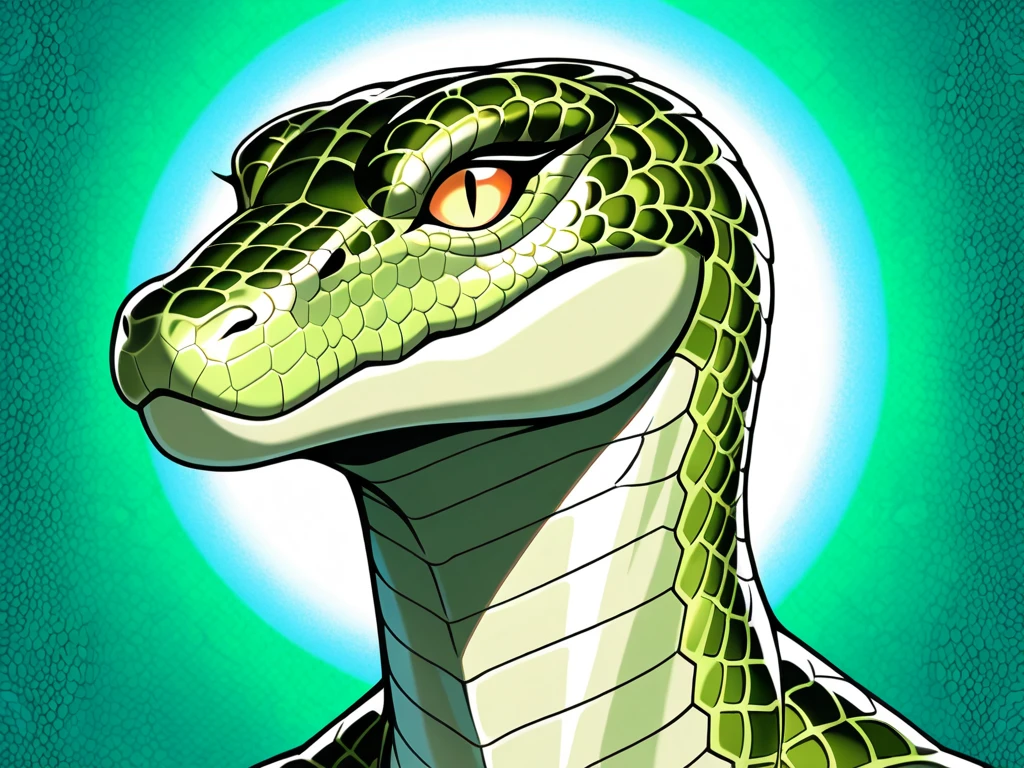 Anime illustrations，thick white python，Scale texture，Round body - SeaArt AI