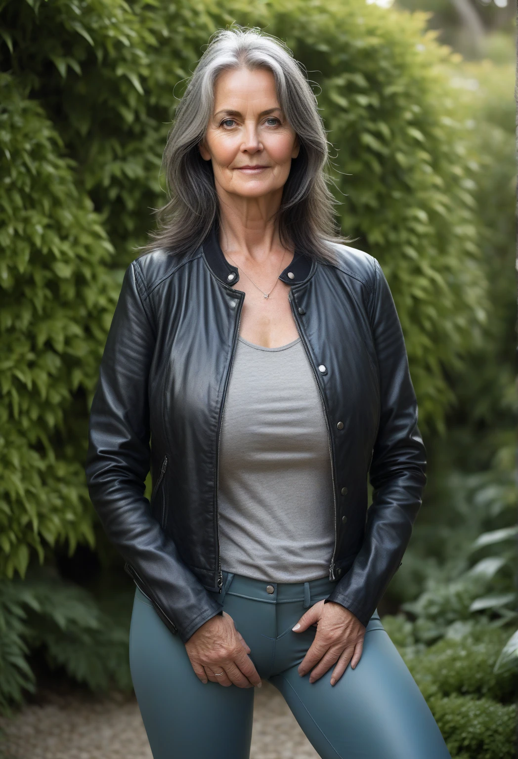 Image is a portrait-style photograph featuring a 50-year-old mature ...