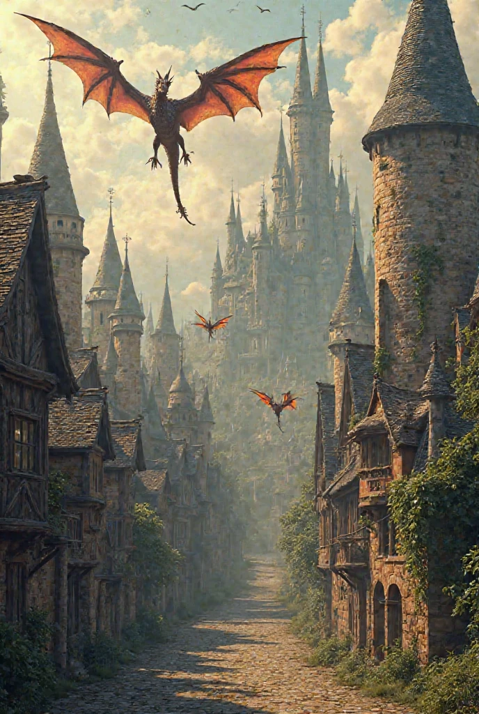 Add more dragons and add older frames to the medieval world - SeaArt AI