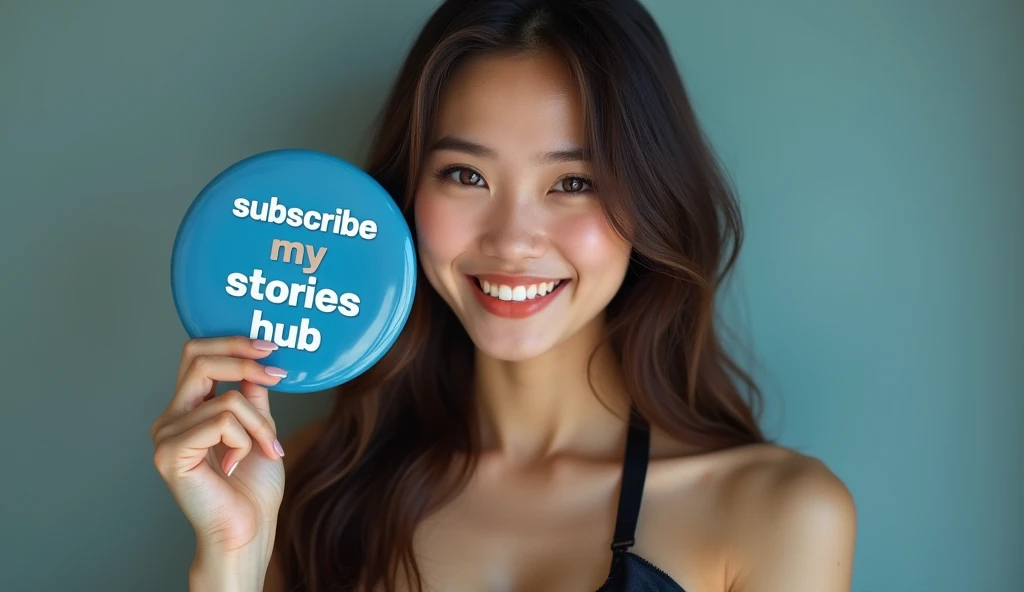 21-year-old Asian girl, her long dark brown hair wearing black Blue reveling bod - SeaArt AI