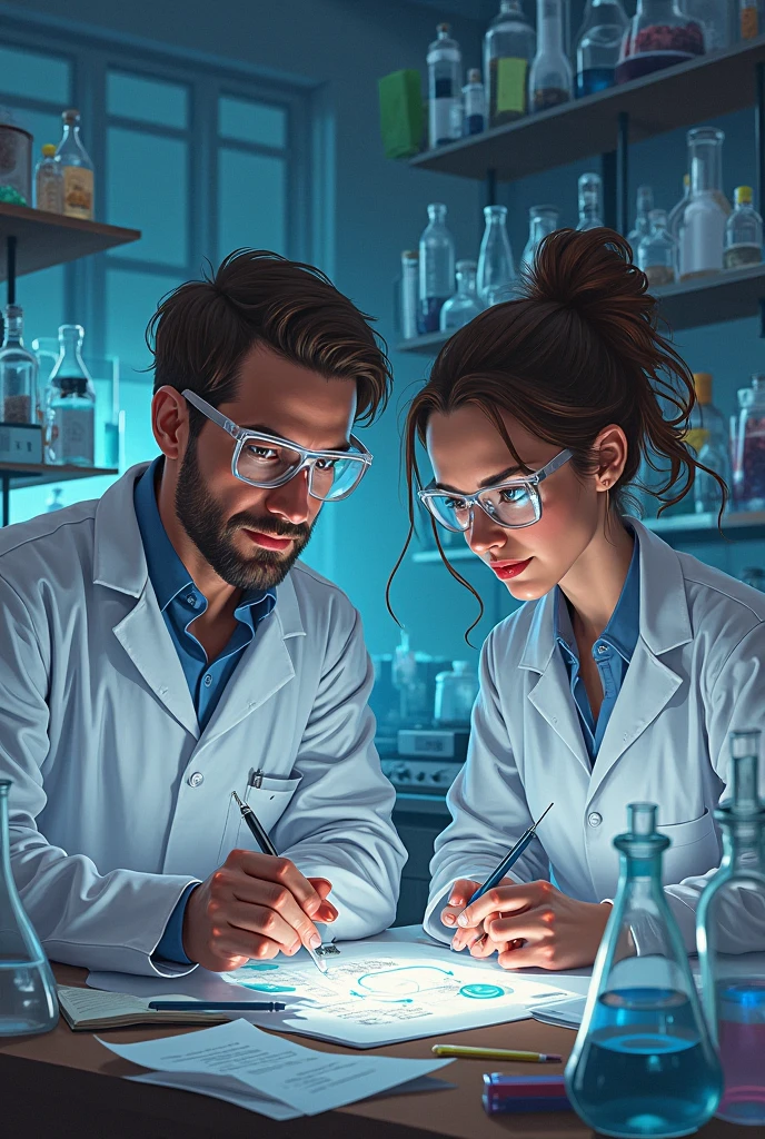 Picture of two scientists - SeaArt AI