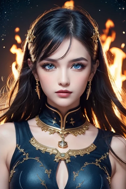 ( high quality , super detailed, Hands gently )Sagittarius goddess ...