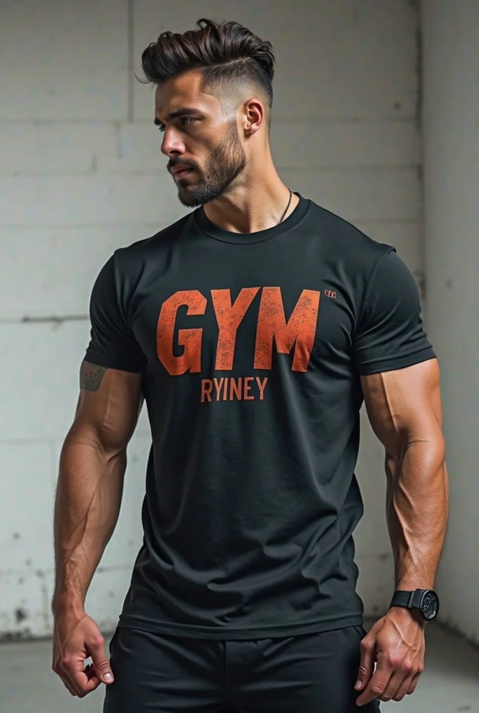 T-shirt avec un logo de gym ecrit PFP power fit pro - SeaArt AI