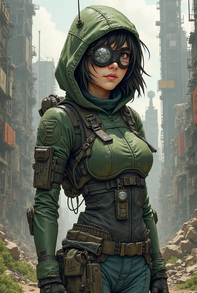 Create a detailed character inspired by the manga style of Masamune ...