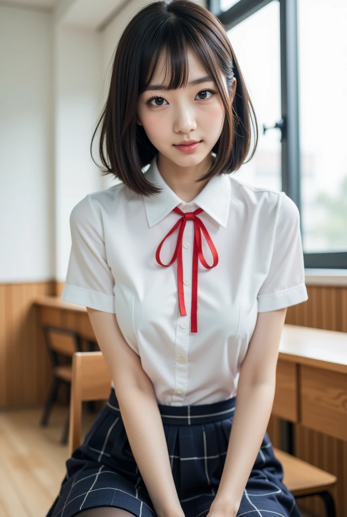 23-year-old Japanese woman with a well-maintained face and strikingly ...