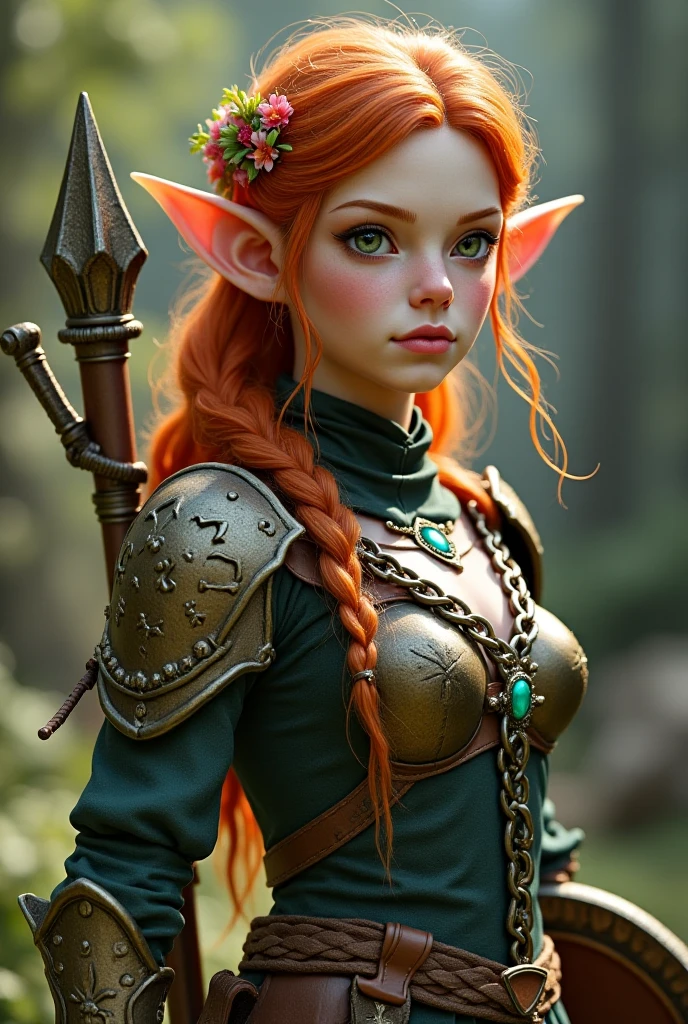 Full body of a realistic elf with delicate features, pretty, with fair ...