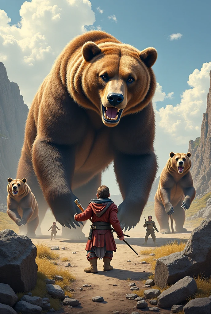 When the leader bear and his companions arrived there, they fought with ...