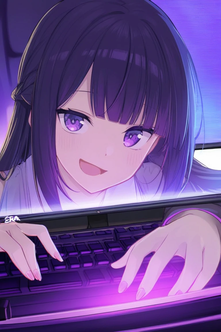 Frame 3 – Sera pressing "OK" Description: Sera's hand on the keyboard ...