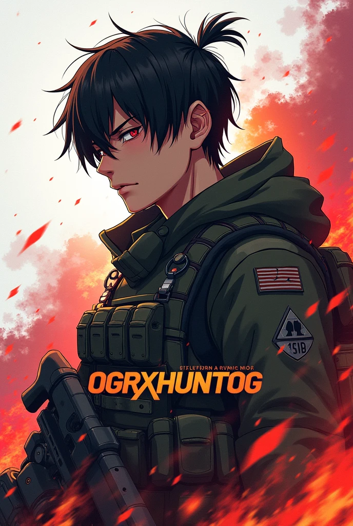 Create an bgmi with anime touch pfp with OGRxHUNTOG written on it ...