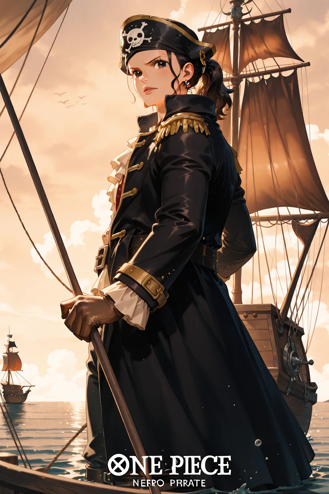 Nero ,on a pirate ship,one piece style - SeaArt AI