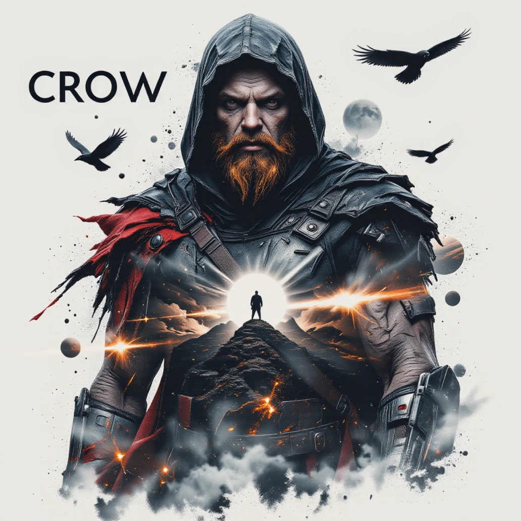 Double exposure style prospect: The name "CROW" and "MAB" overlayed ...