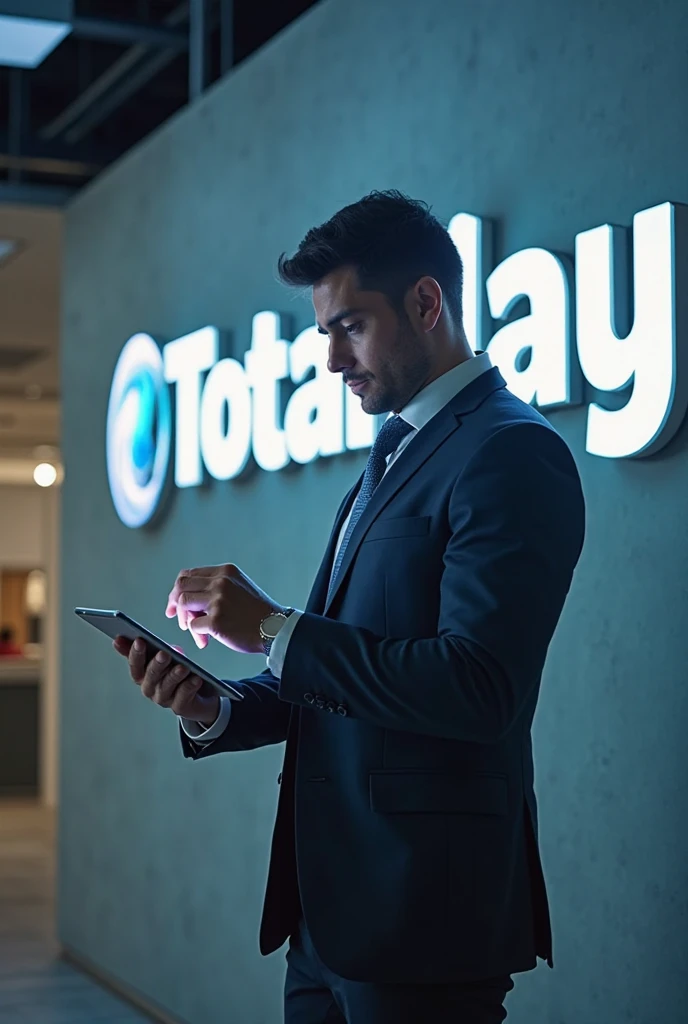 Image of a collection manager with the Totalplay logo in the background ...