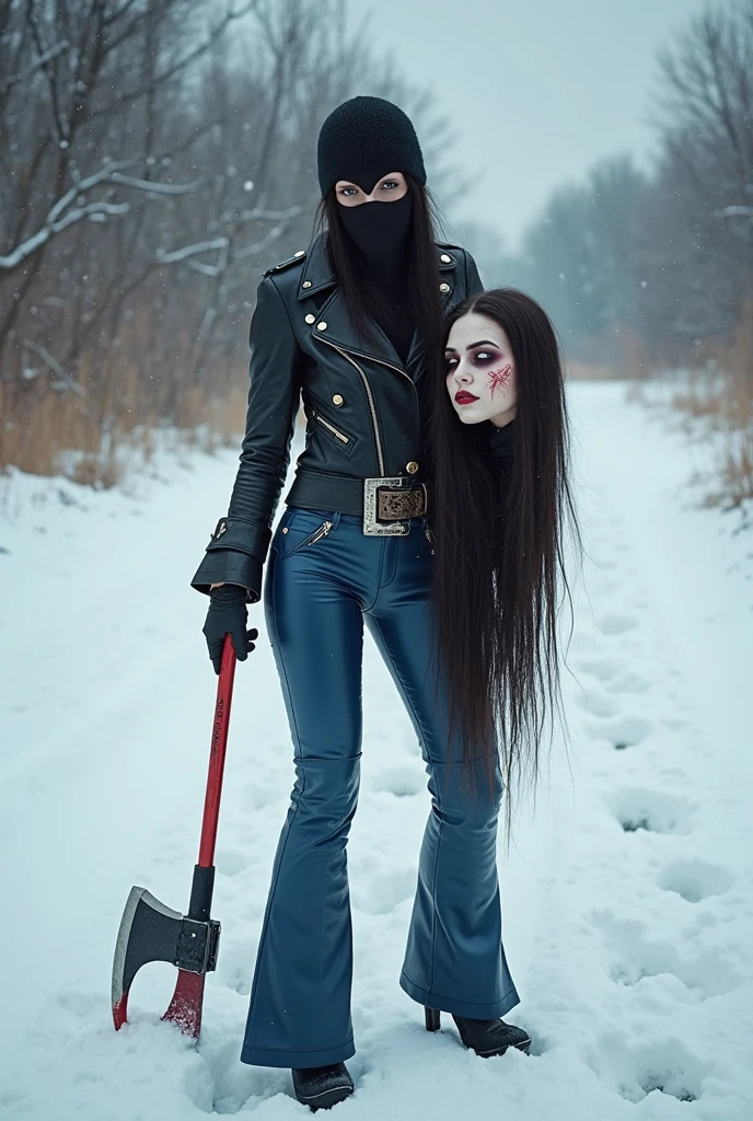 Creepy full face wool balaclava sexy female. - She wears long tight ...