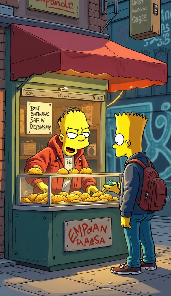 Bart Simpson, sports jacket and a relaxed attitude attends a small ...