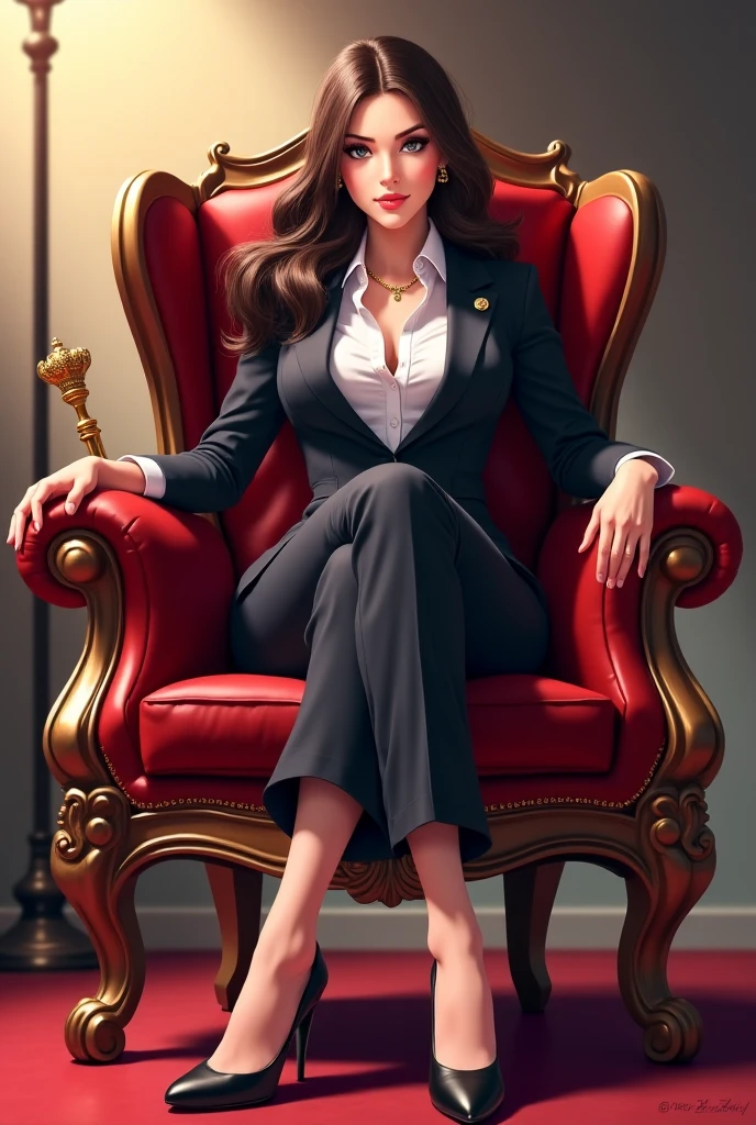 Generate for me such a dominant and undefeated anime boss woman who is ...