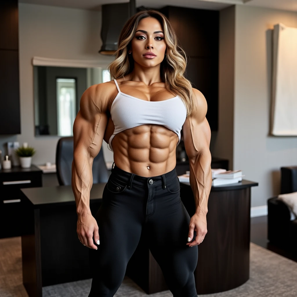 Ultra realistic, 1woman, muscular executive CEO woman, professional ...