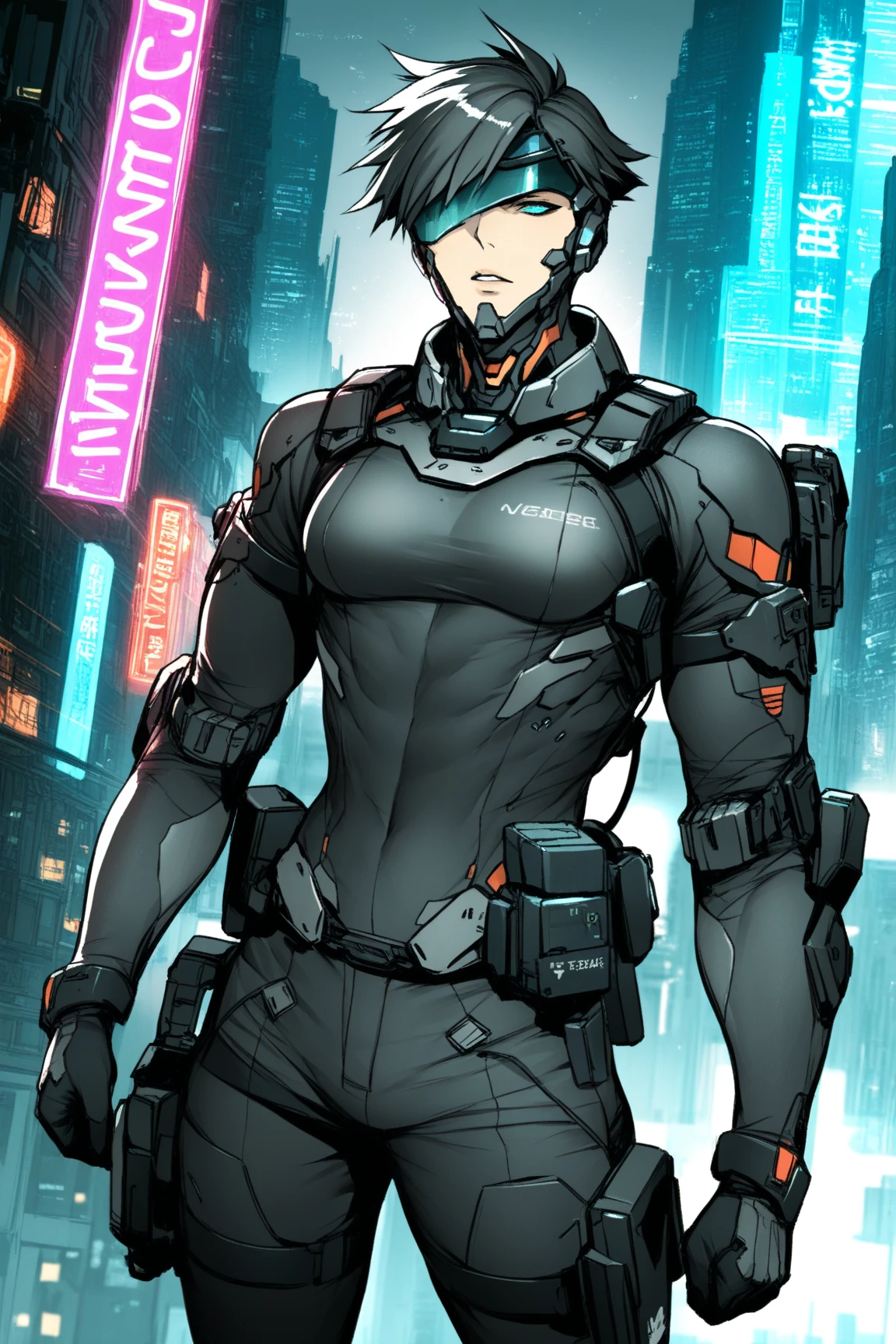 Create a detailed character inspired by the manga style of Masamune ...