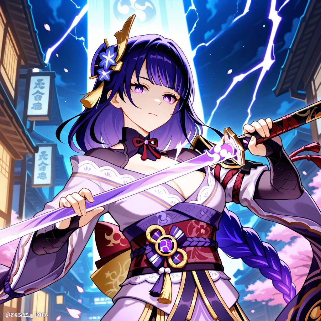 Masterpiece, best quality, amazing quality, a girl, The Raiden Shogun ...