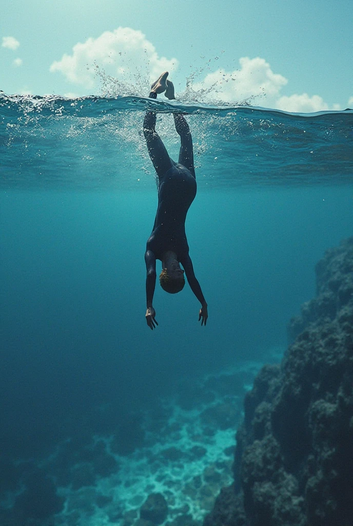 Person diving into the sea head first - SeaArt AI