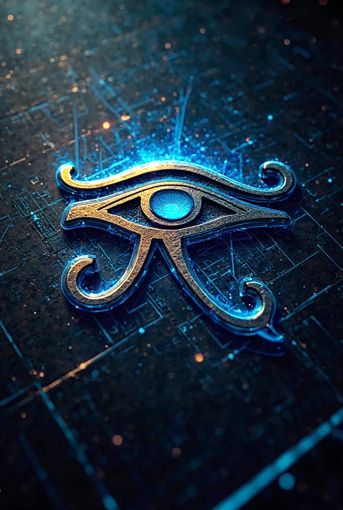 The design of the Eye of Horus in a technological style blends ...