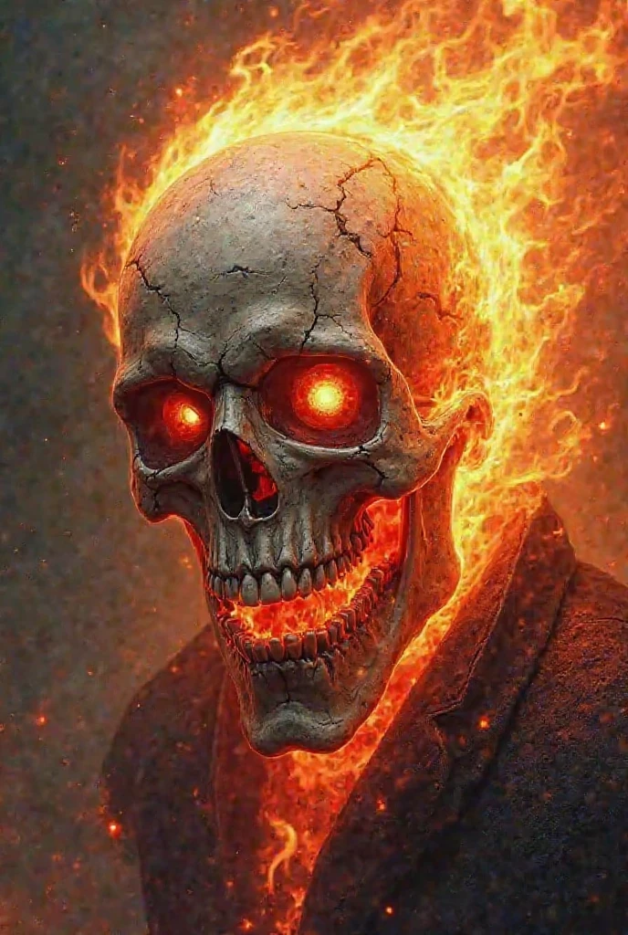 Ghost rider demonic face - SeaArt AI
