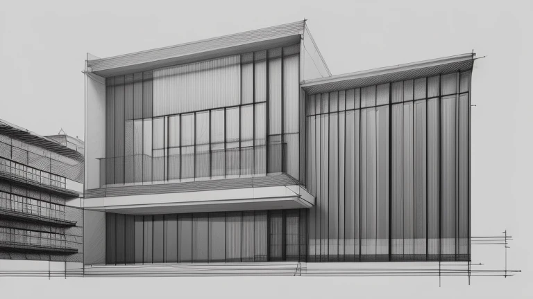 Same as original photo, detailed architecture, architectural drawing ...