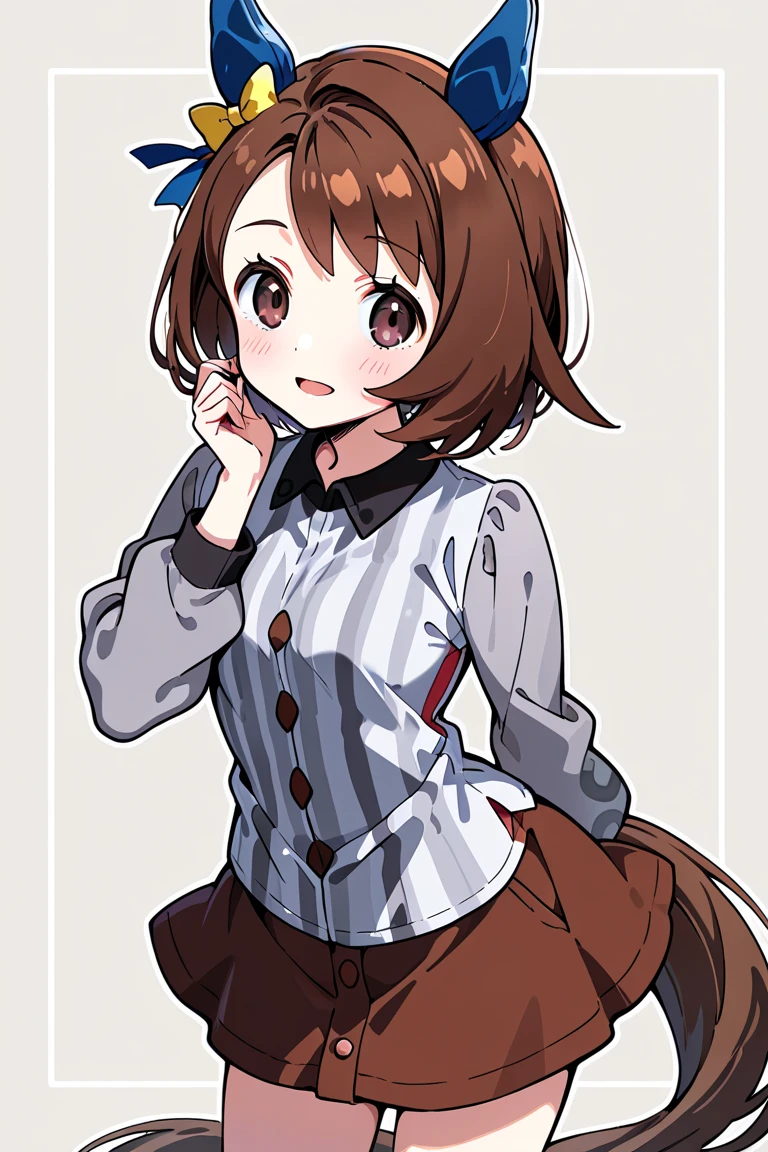 Gloria_pokemon, brown_hair, short_hair, brown_eyes mini-skirt maidUMACC ...
