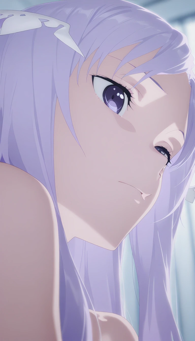 Quinella, bare shoulders, anime coloring, 1girl, long hair, purple hair ...