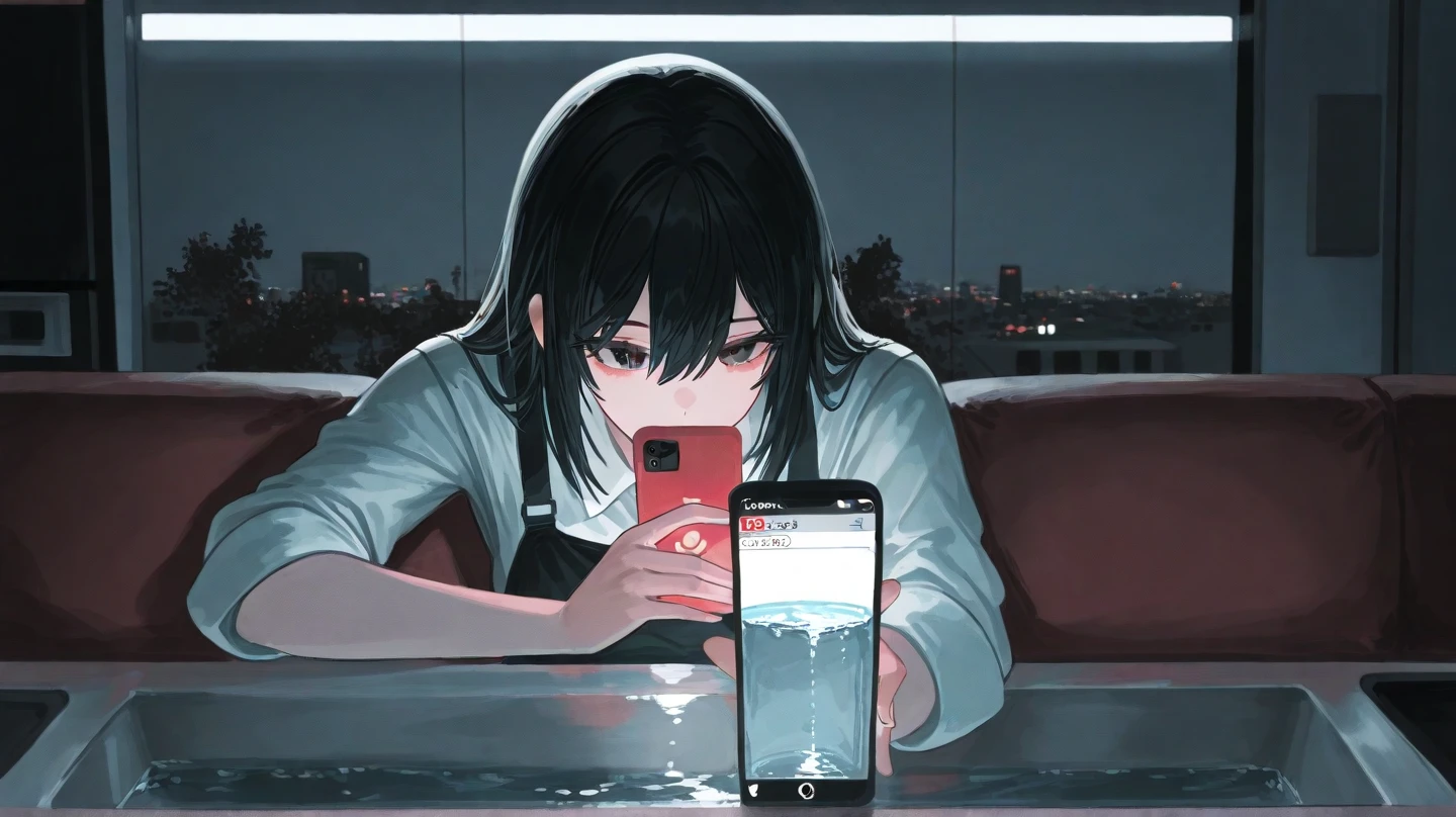 A sleek, modern apartment in Gangnam, pristine yet devoid of warmth ...