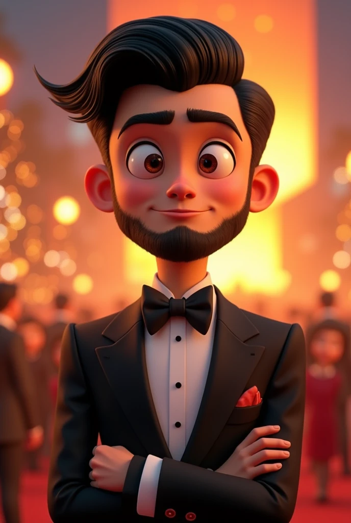 "Create a cartoon character inspired by a sharply dressed young man ...