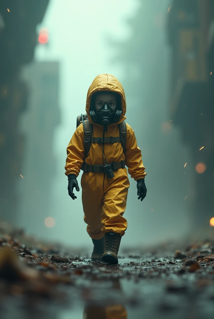 LITTLE MAN WALKING TO THE LEFT WITH PERSONAL PROTECTIVE EQUIPMENT ...