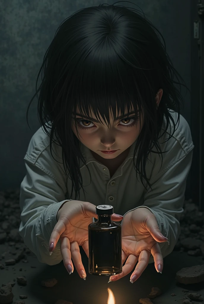 Ren taking a poison bottle - SeaArt AI