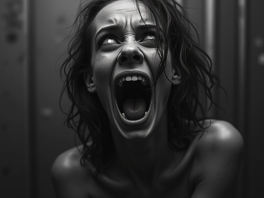 Claustrophobic guilt, Silent screams, Metallic taste of regret - SeaArt AI