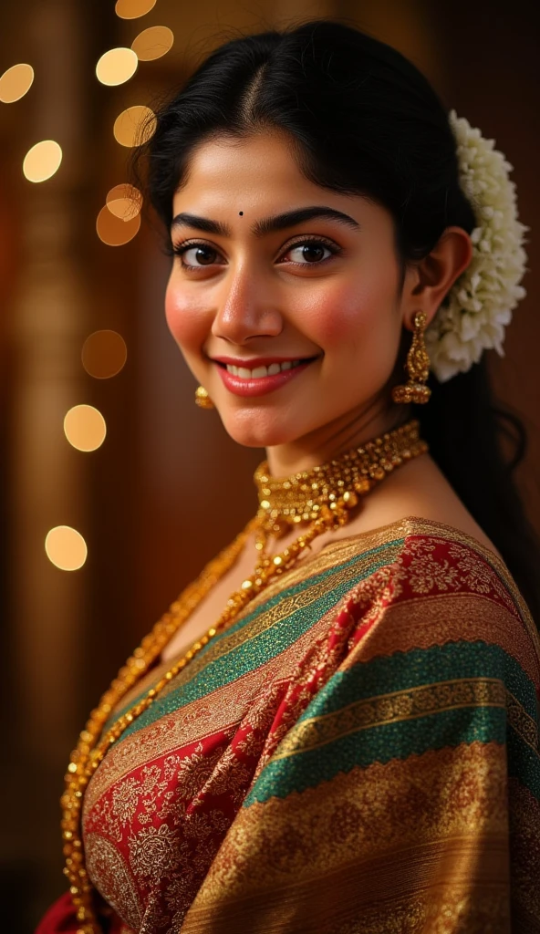 Full body photo portrait of beautiful indian , wrapped in saree - SeaArt AI