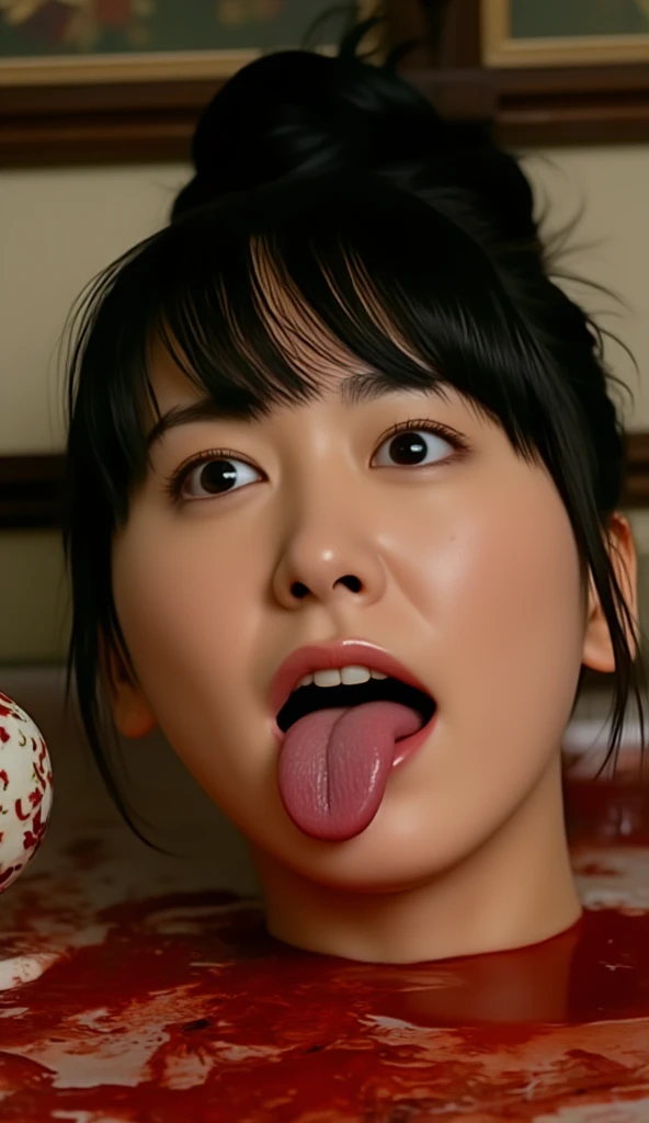 A beautiful young woman's disembodied head, decapitated head - SeaArt AI