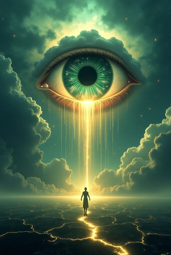 "A hyperrealistic and epic image of **a giant heavenly eye* - SeaArt AI