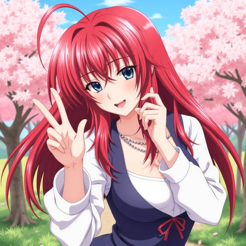 Rias gremory, highschool DxD art style, Create an anime-style ...