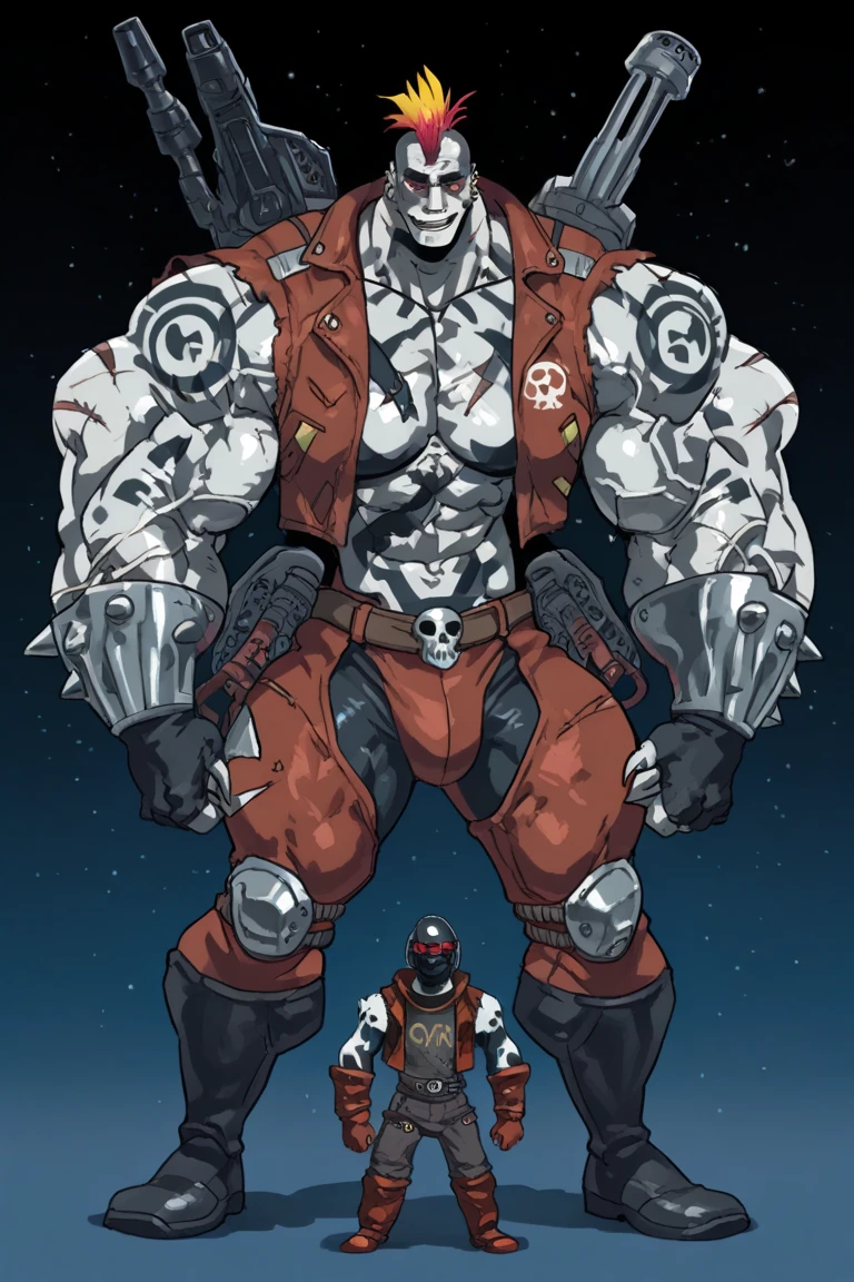 Space alien muscular male warrior Martian, space pirate, black skin ...