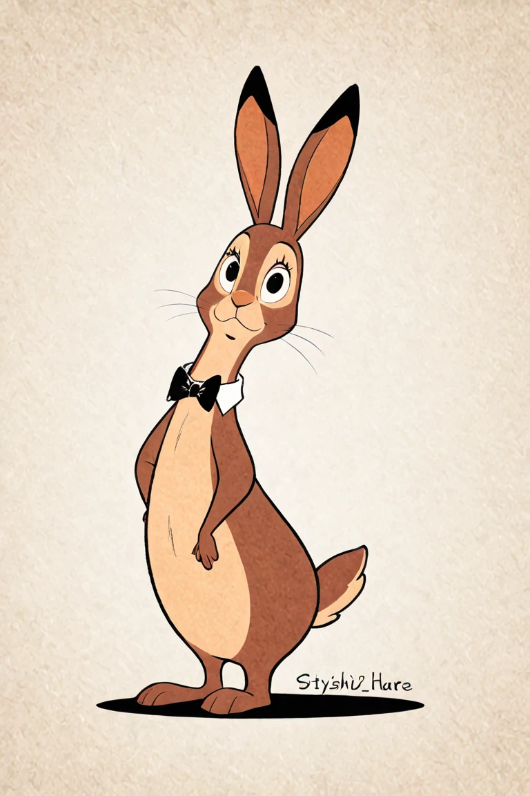 A cute little hare in a cartoon he is in modern style, stylish look ...