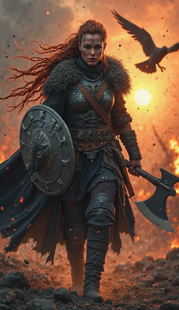 **Prompt:** “A fearless Viking warrior with braided, reddish blond hair ...